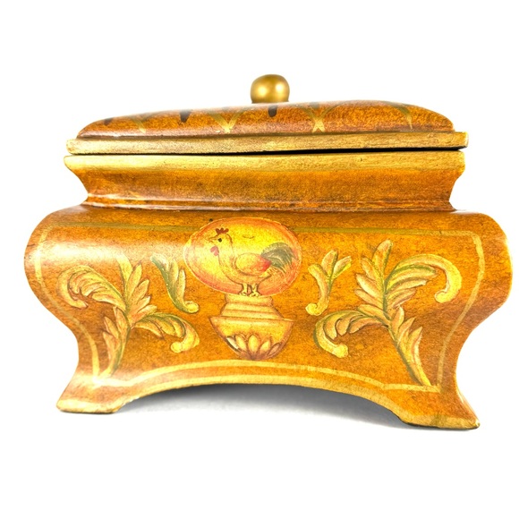 Hand Crafted | Accents | Vintage Rooster Chicken Painted Wood Box ...